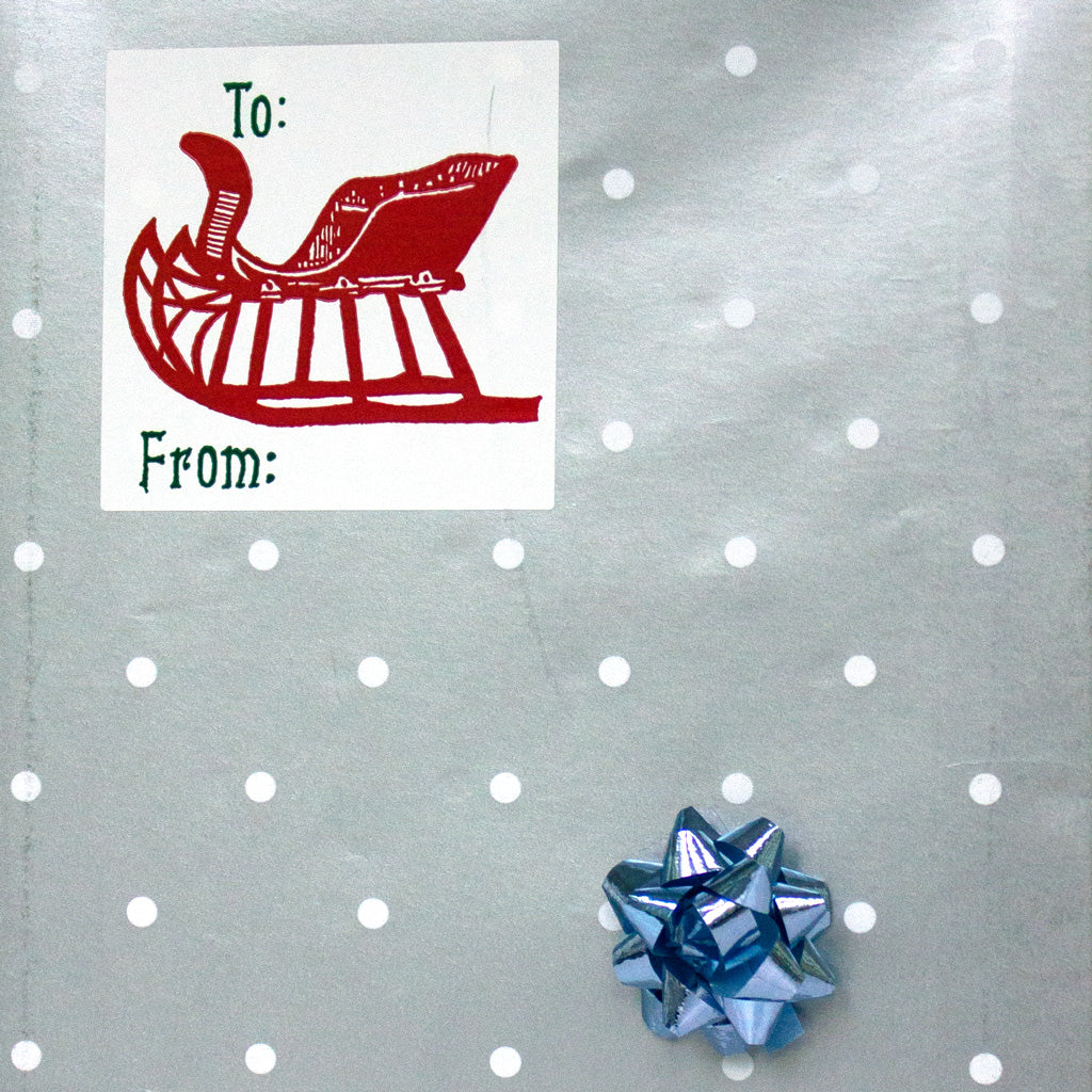 Holiday Gift Labels - Red Sleigh | Festive Gift Tags – Saturn Press